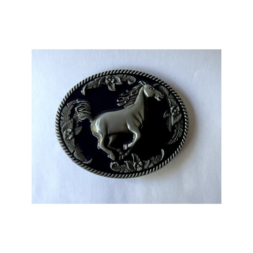 Horse Western Country Style Blue Belt Buckle - Gem